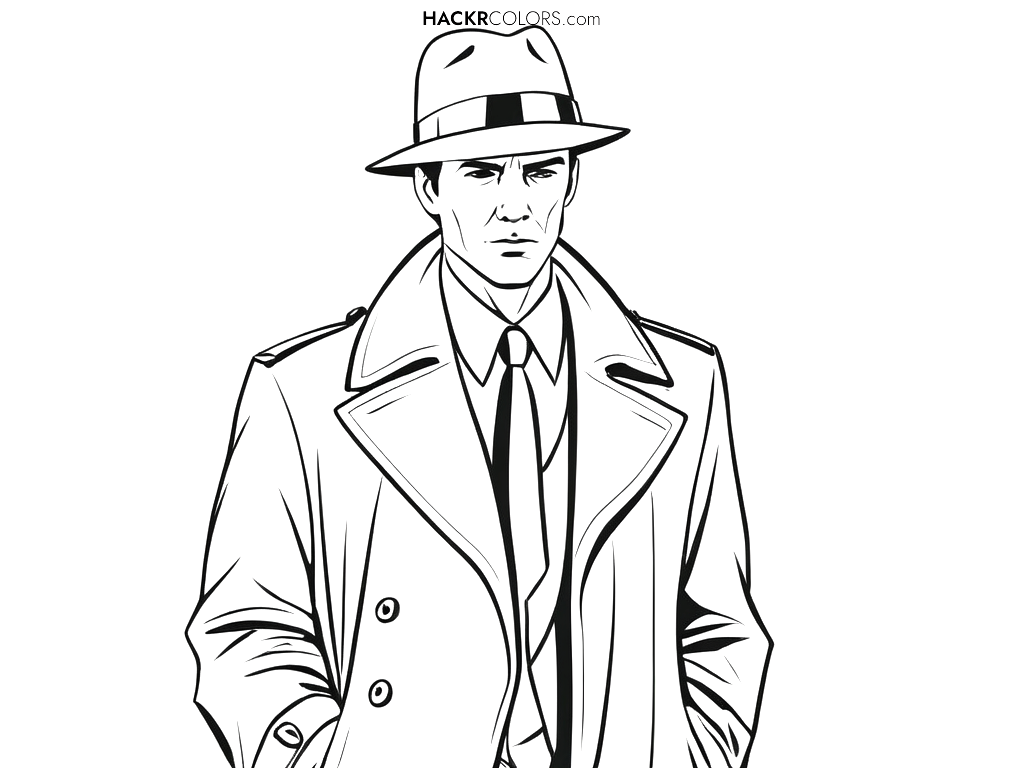 Detective Free Unique Printable Coloring Pages For Kids